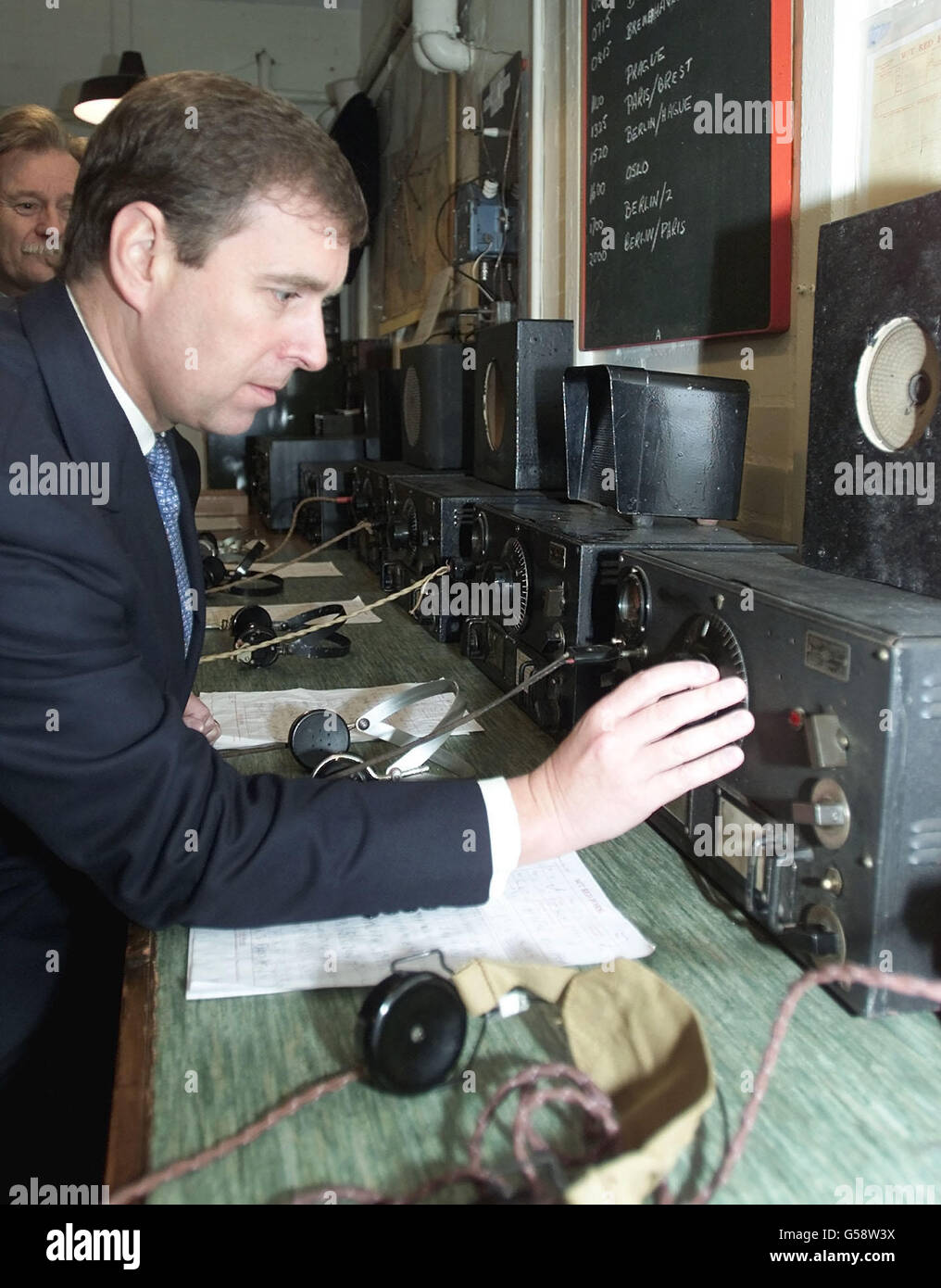 The Duke of York tries his hand at capturing radio signals, during a ...