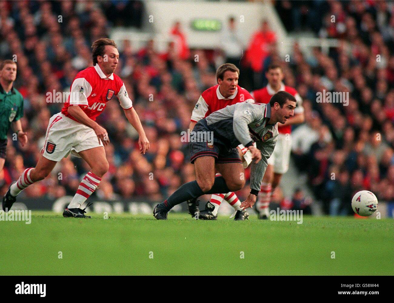 L-R: DAVID PLATT & PAUL MERSON, ARSENAL. ERIC CANTONA, MANCHESTER ...