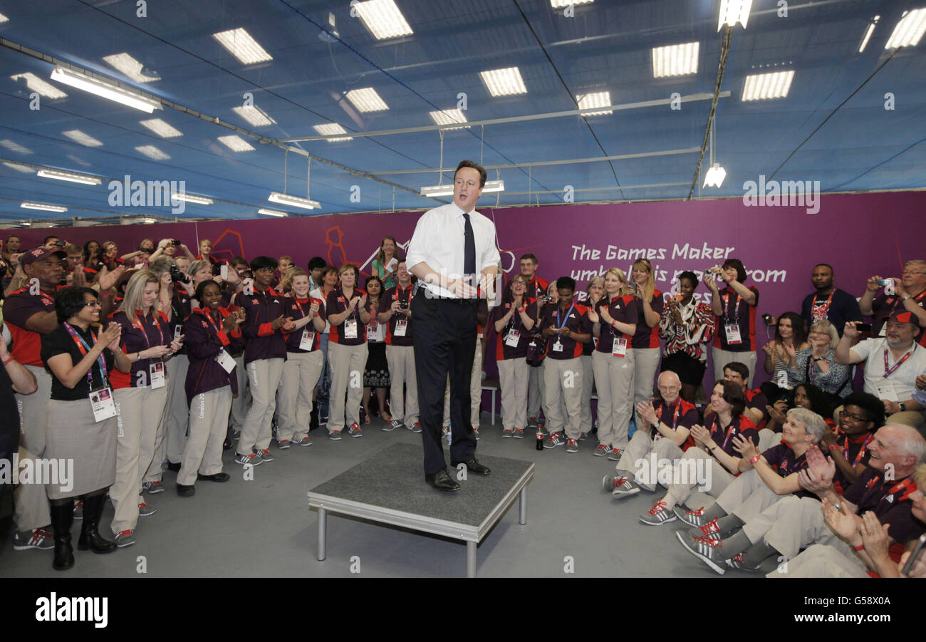 Prime Minister David Cameron talks to London 2012 Olympic and ...