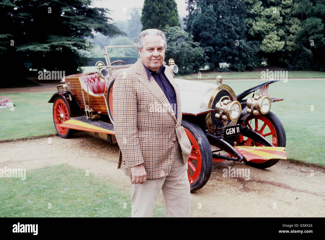 Albert "Cubby" Broccoli with Chitty Chitty Bang Bang of the 1968 film ...