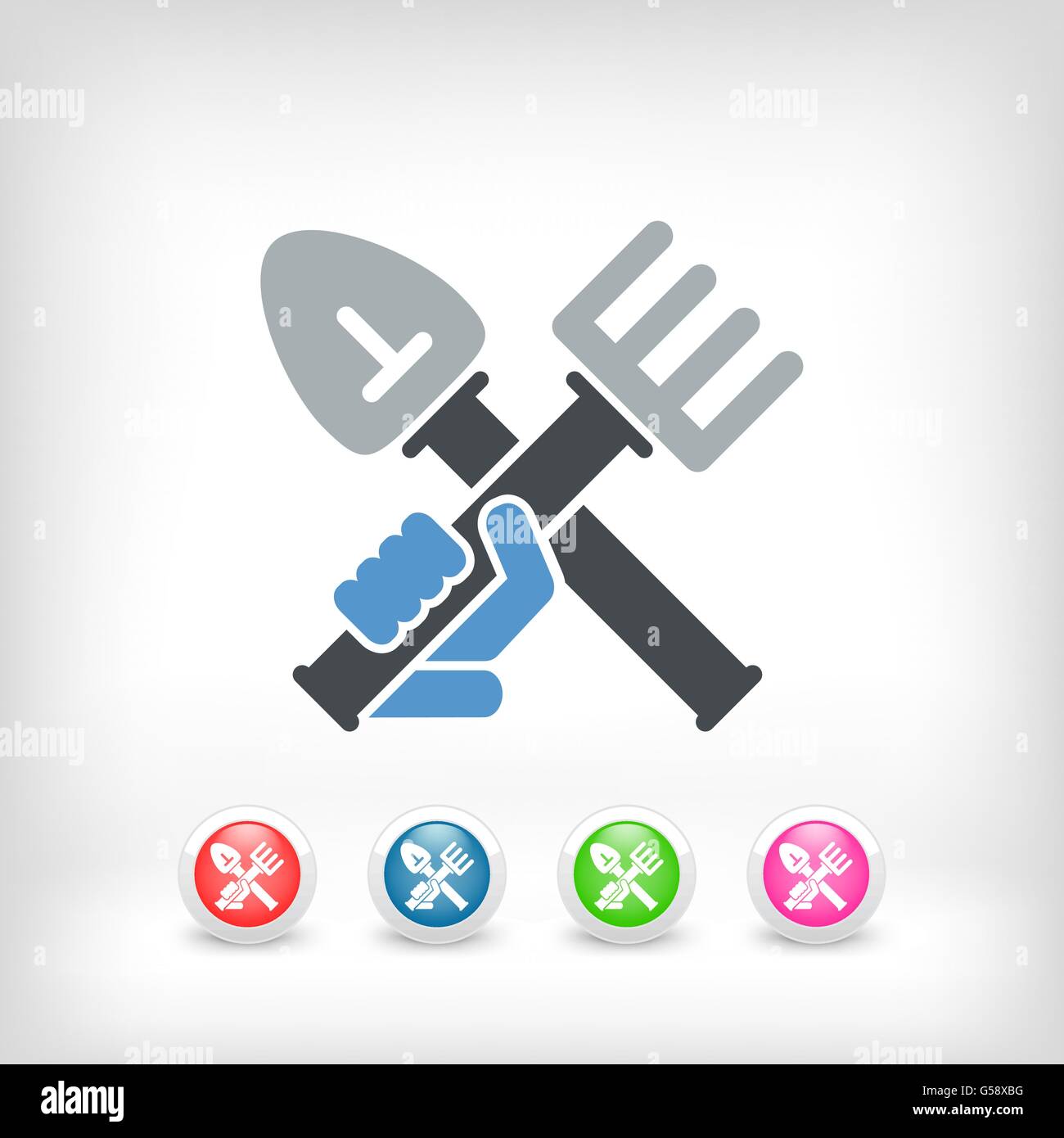 Shovel and rake icon Stock Vector Image & Art - Alamy