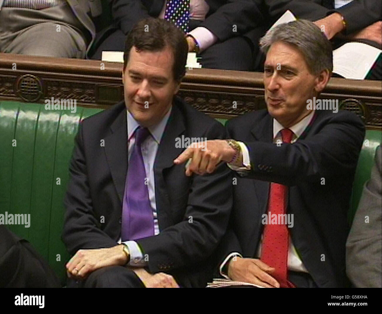 Chancellor of the Exchequer George Osborne (left) and Defence Secretary ...