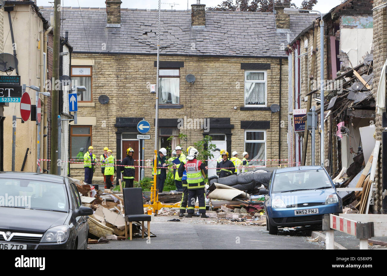 Gas workers scene explosion hi-res stock photography and images - Alamy