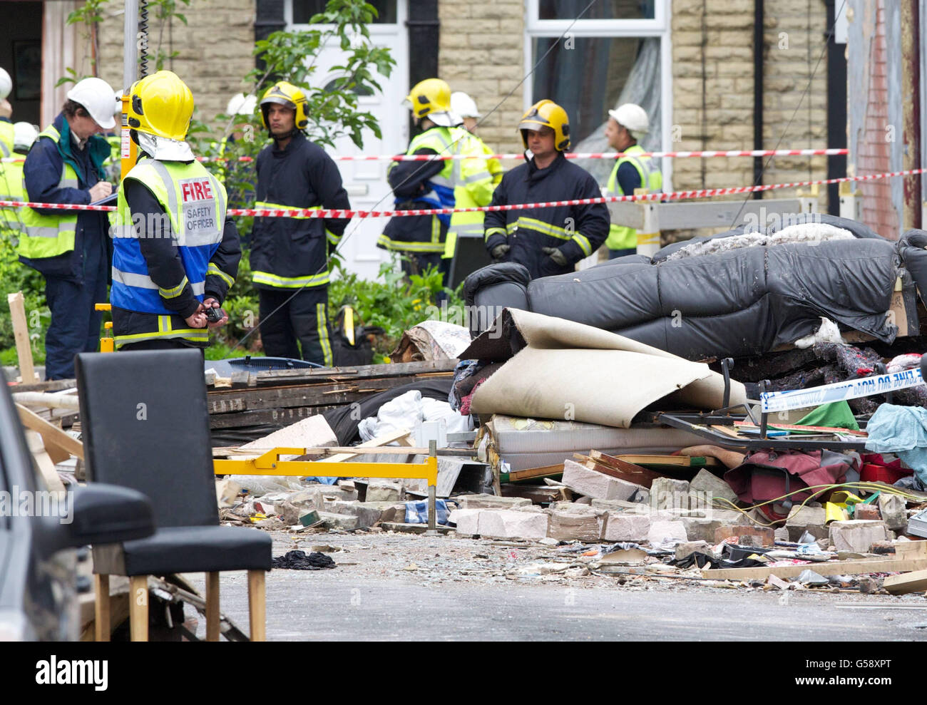 Emergency workers at the scene of a suspected gas blast in Buckley ...