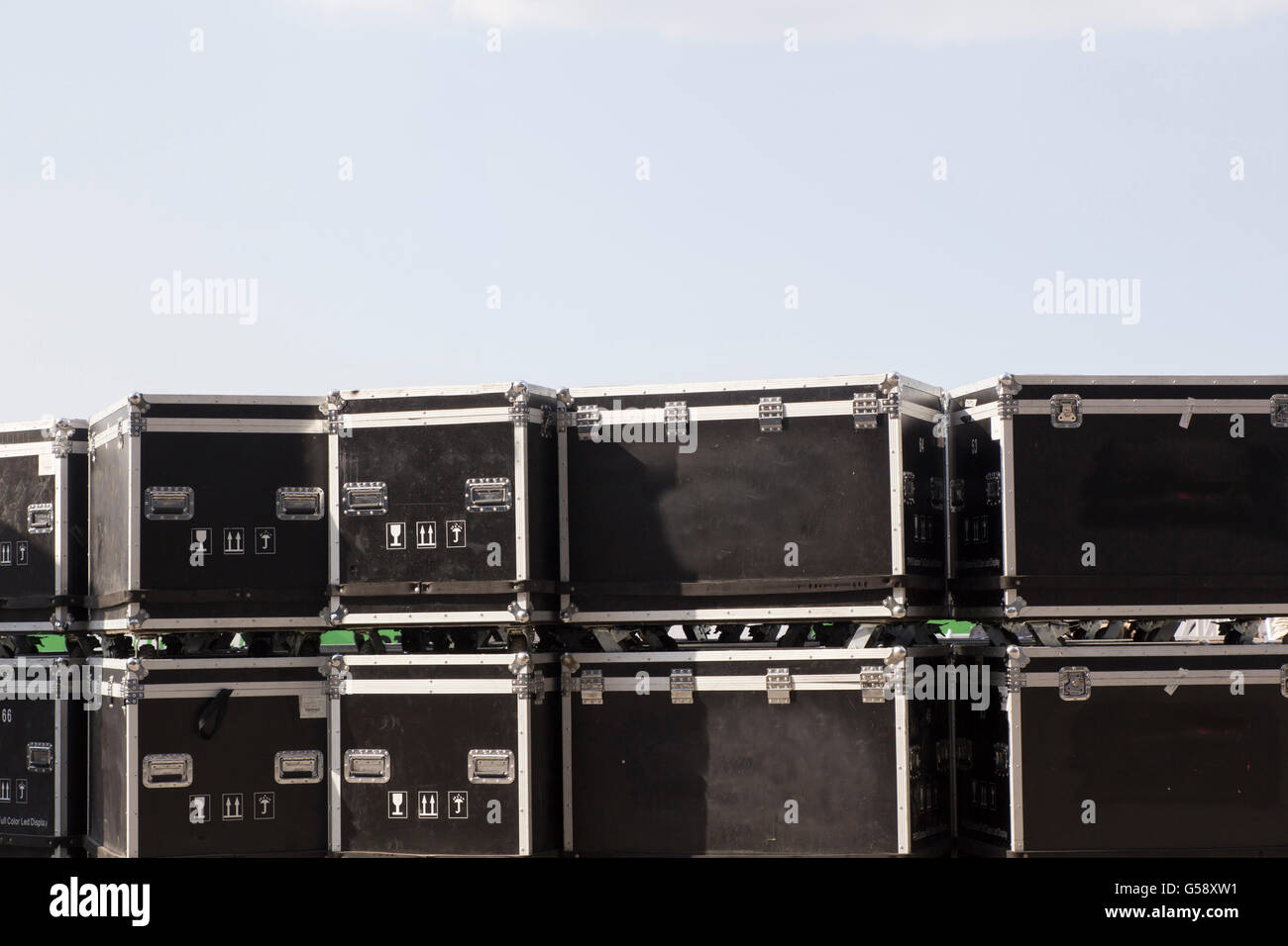 cable case and flight cases to transport safely music equipment Stock ...