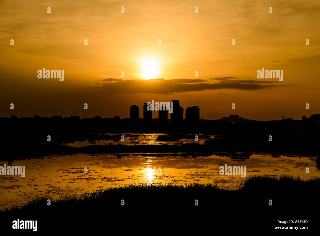 Summer sunset over bucharest hi-res stock photography and images - Alamy