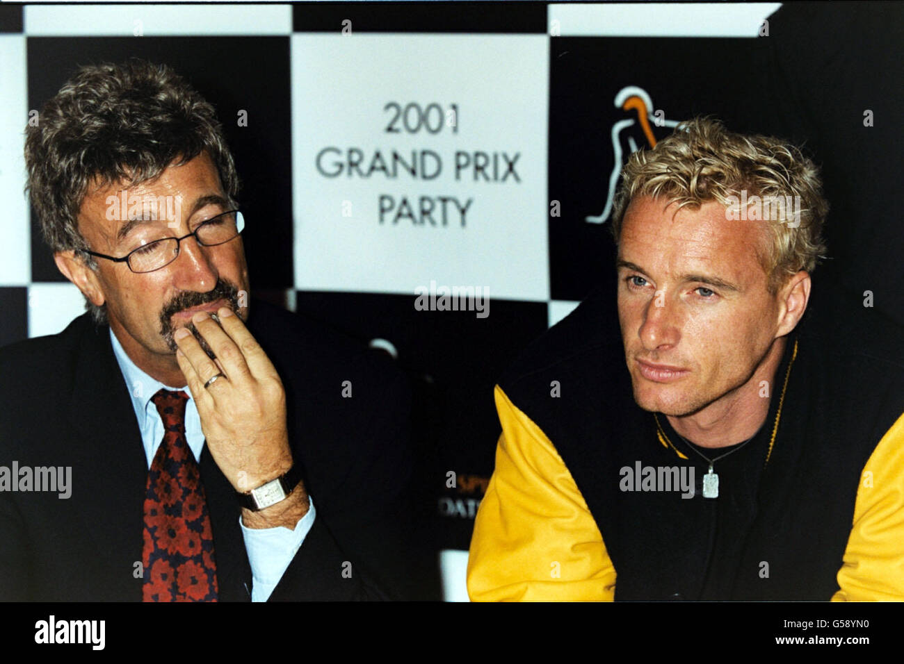 F1 Jordan team boss Eddie Jordan (left) and Jaguar driver Eddie Irvine ...