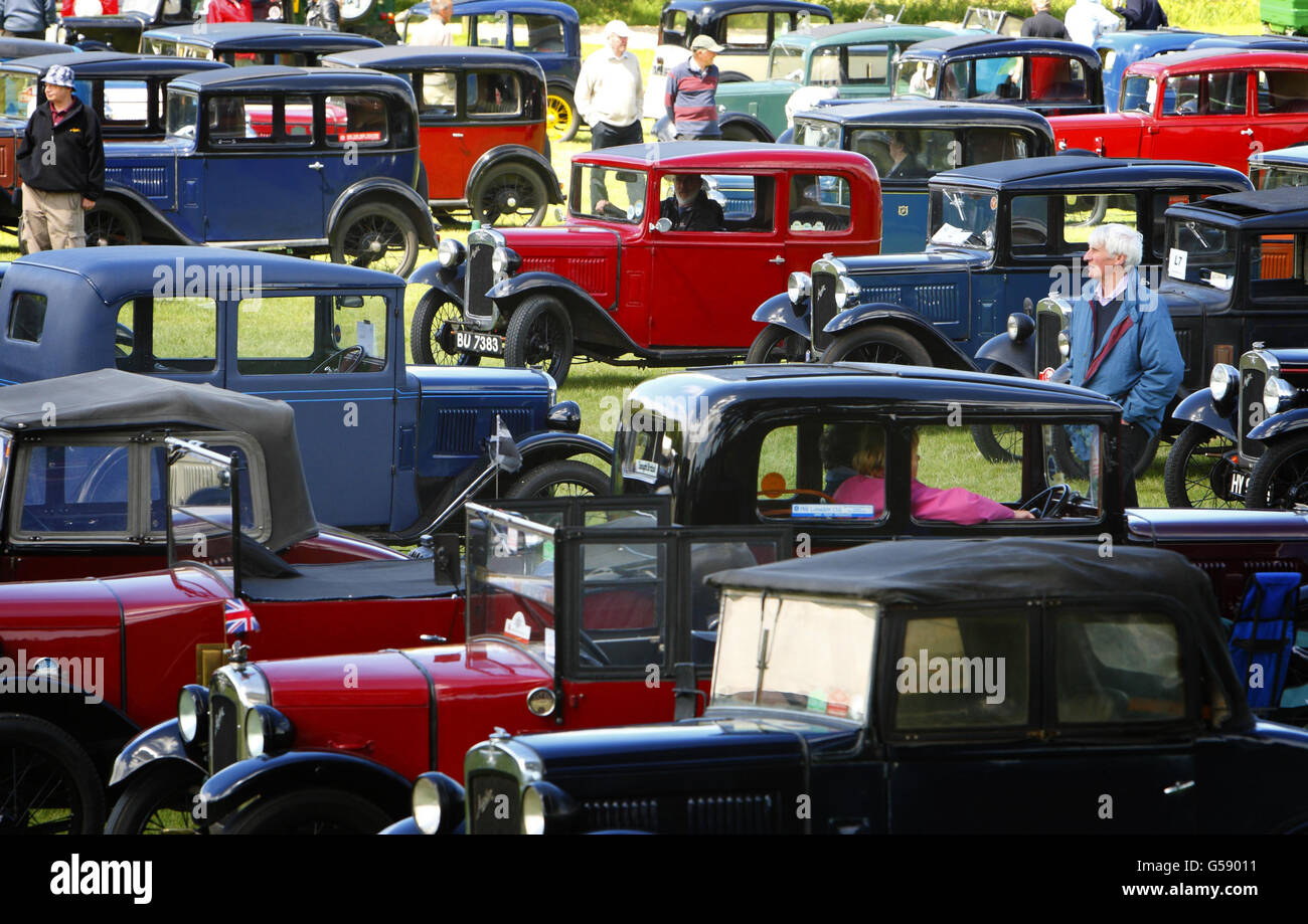 Cars gather at the 50th Austin Seven rally at the National Motor Museum ...