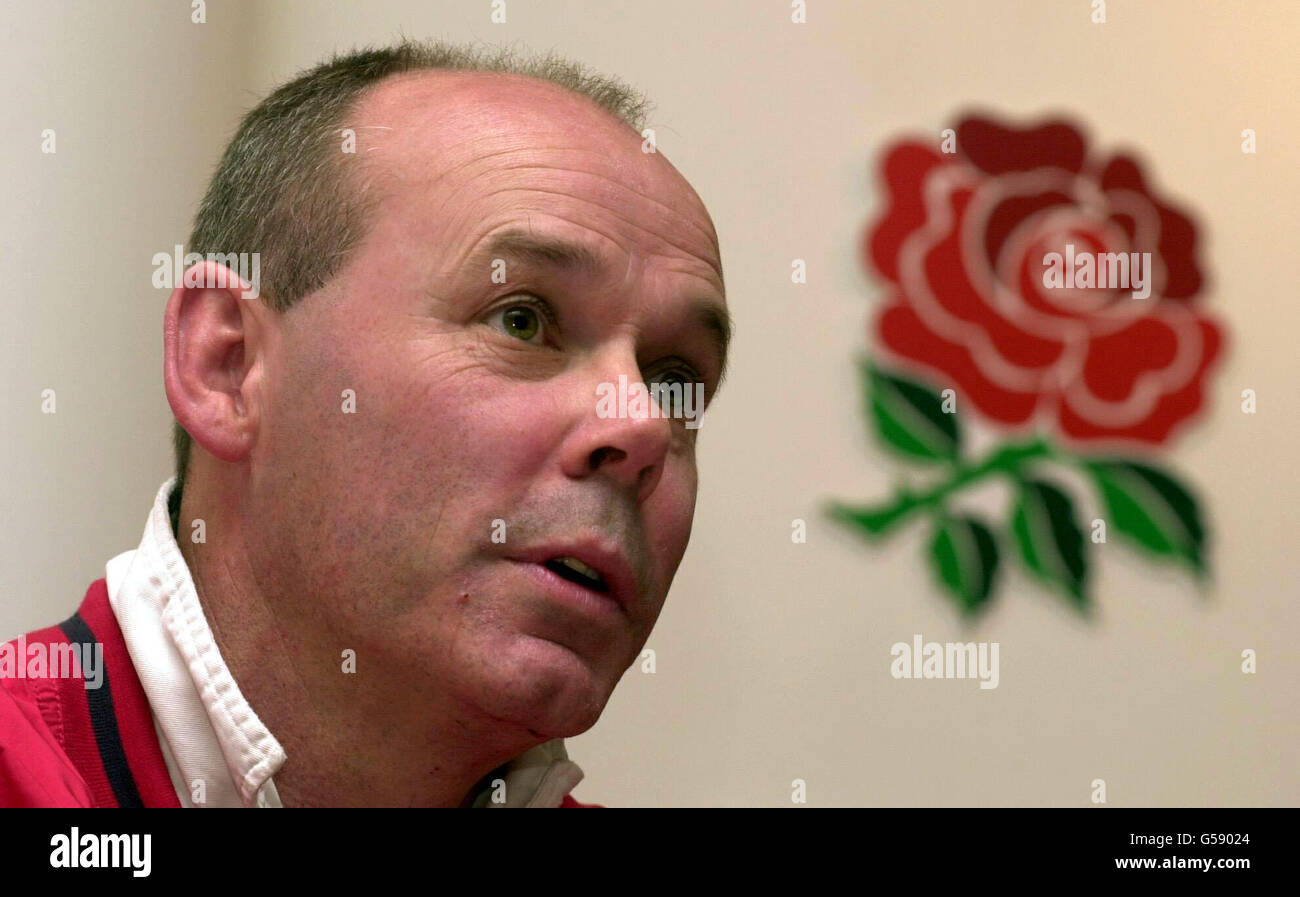 Clive Woodward, coach of the England rugby Union squad, at the team ...