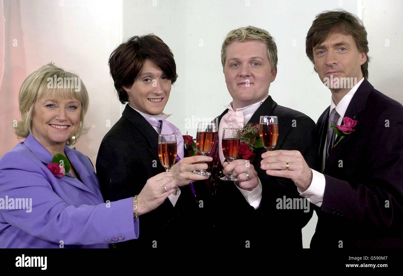 TV presenting couple Richard Madeley (right) and Judy Finnigan toasting ...