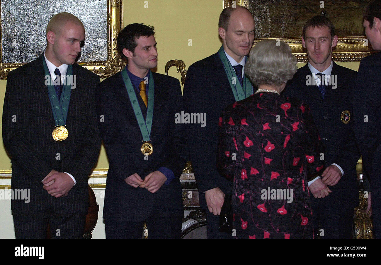 Giles Long (2nd left), a triple gold medal paralympic swimmer, meeting ...