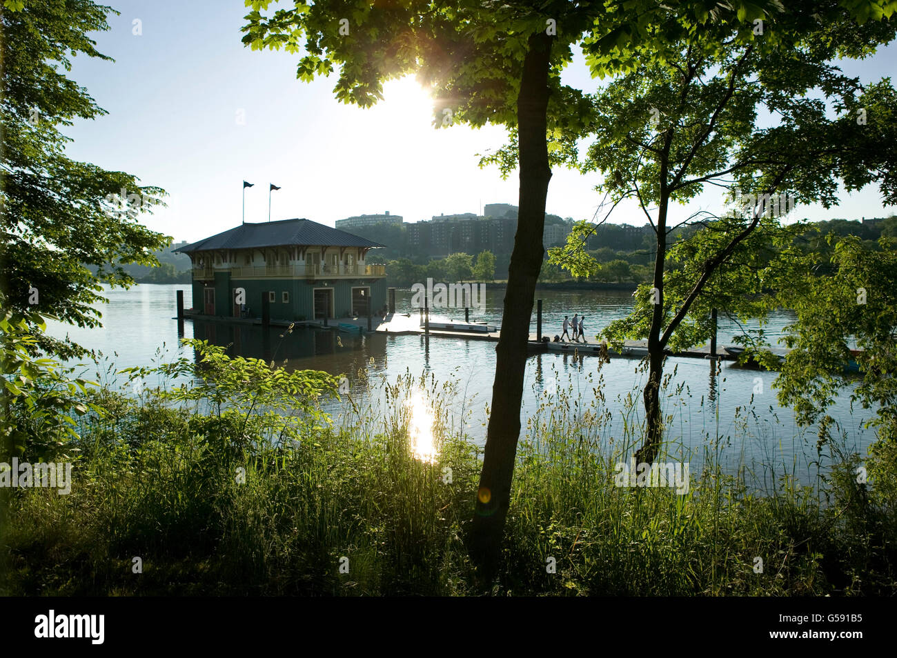 Morning view of the Peter Jay Sharp Boathouse on the Harlem River in ...