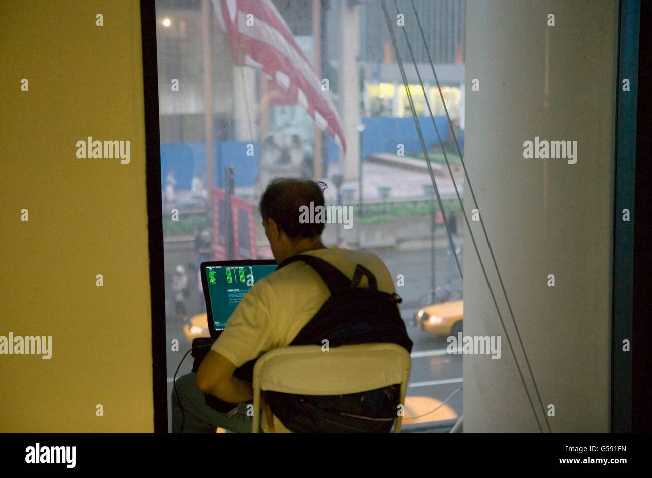 An attendee of the 6th edition of HOPE, an annual hackers' convention ...