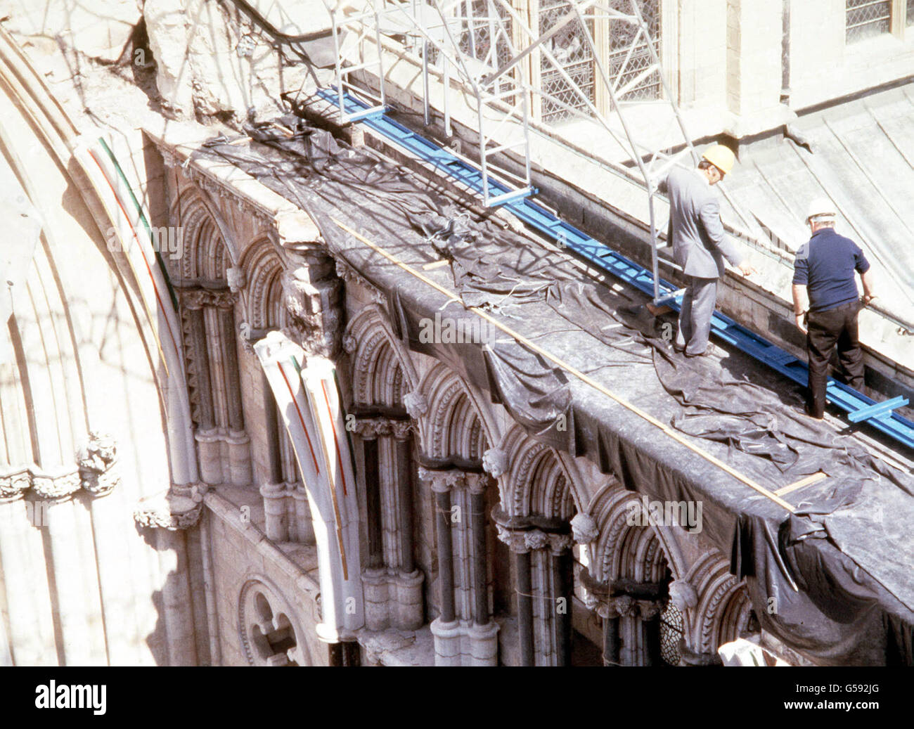 Repairs were taking place for the reconstruction of York Minster south ...