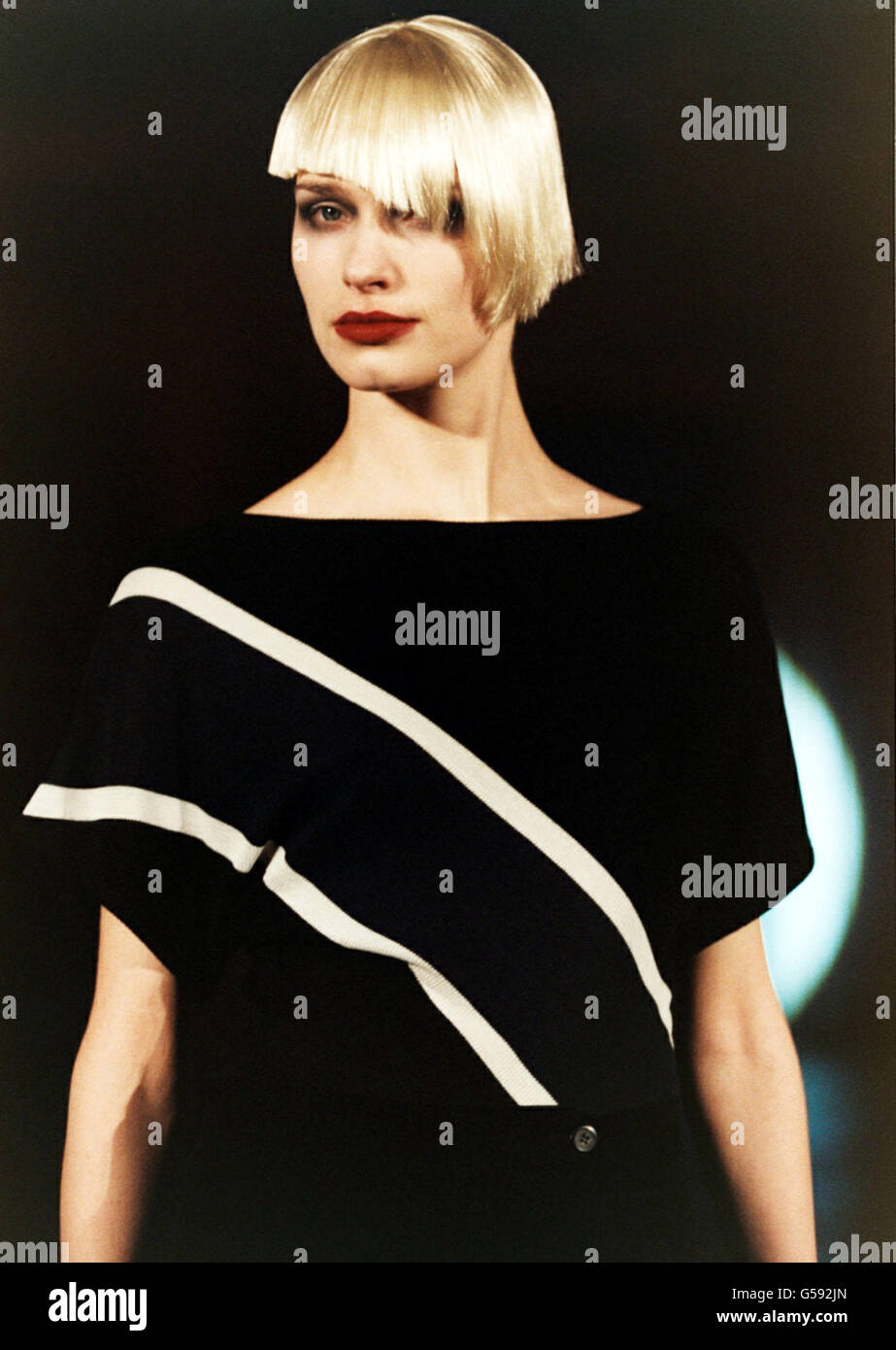 A model wears a creation by fashion designer Anthony Symonds at his ...