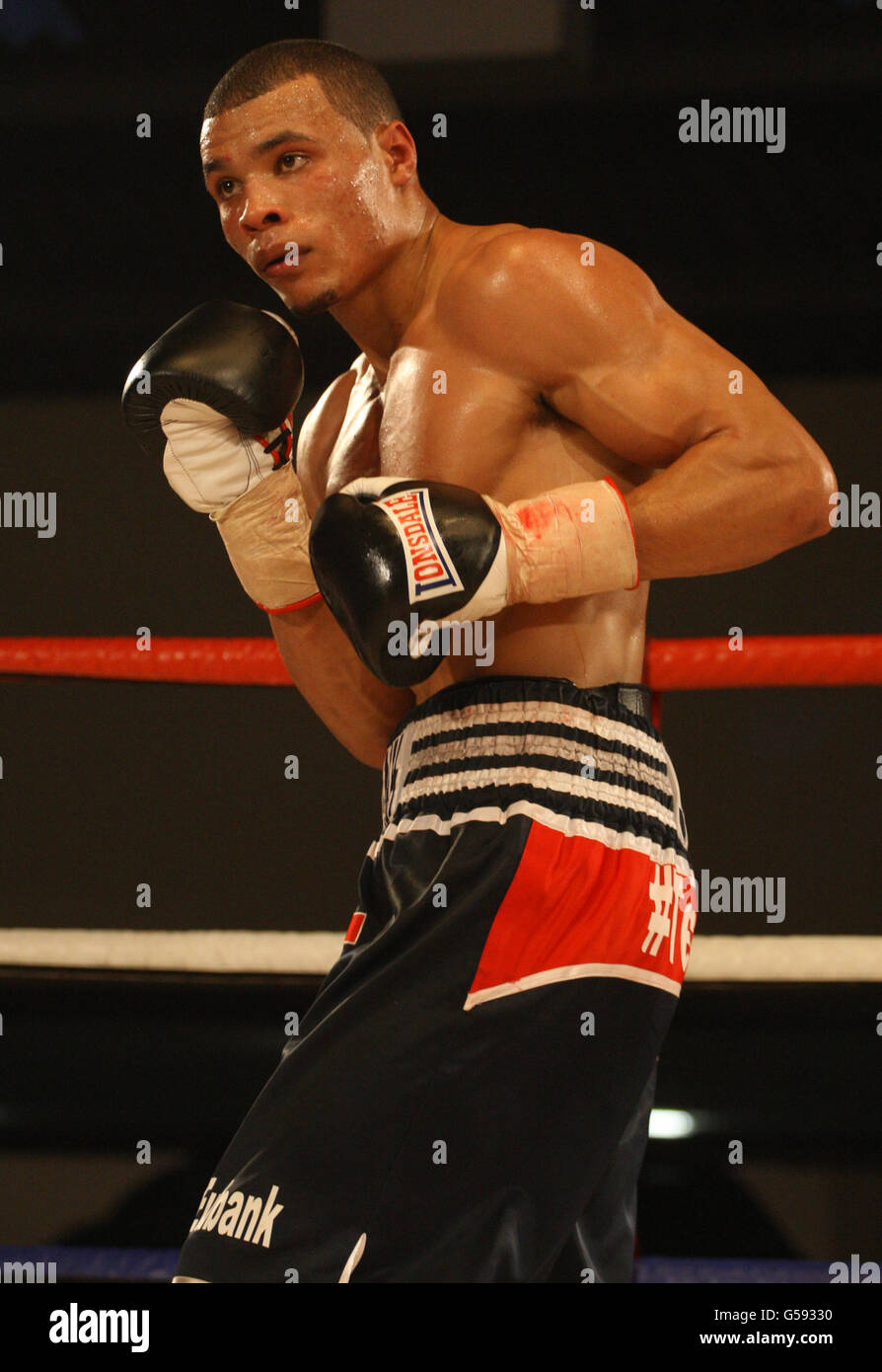 Chris Eubank JR in action against Terry Carruthers at the Hand Arena ...