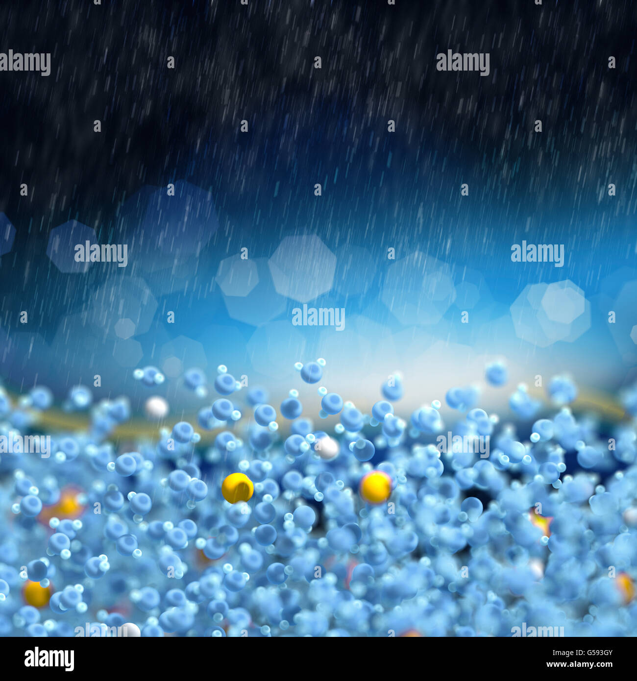 Water (in blue) is a chemical compound containing oxygen and hydrogen ...