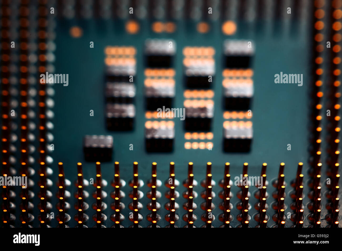Bokeh electronic circuit close up computer in red colors Stock Photo ...