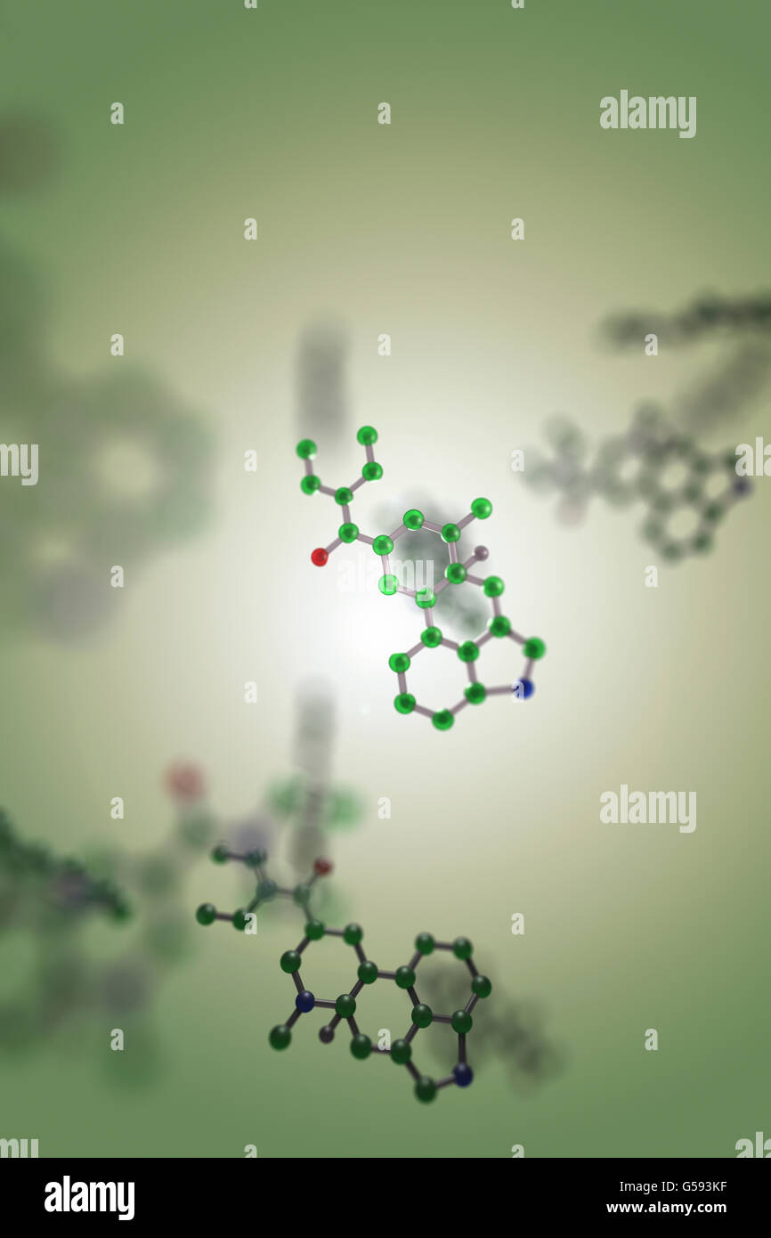 LSD (Lysergic acid diethylamide) molecules, also known as acid, is a ...