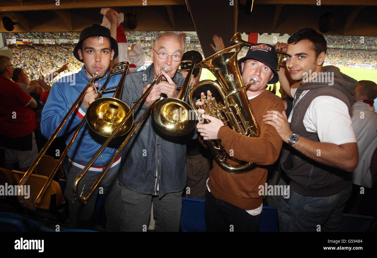 The England Band play during the match with Sweden at Euro 2012 Stock ...