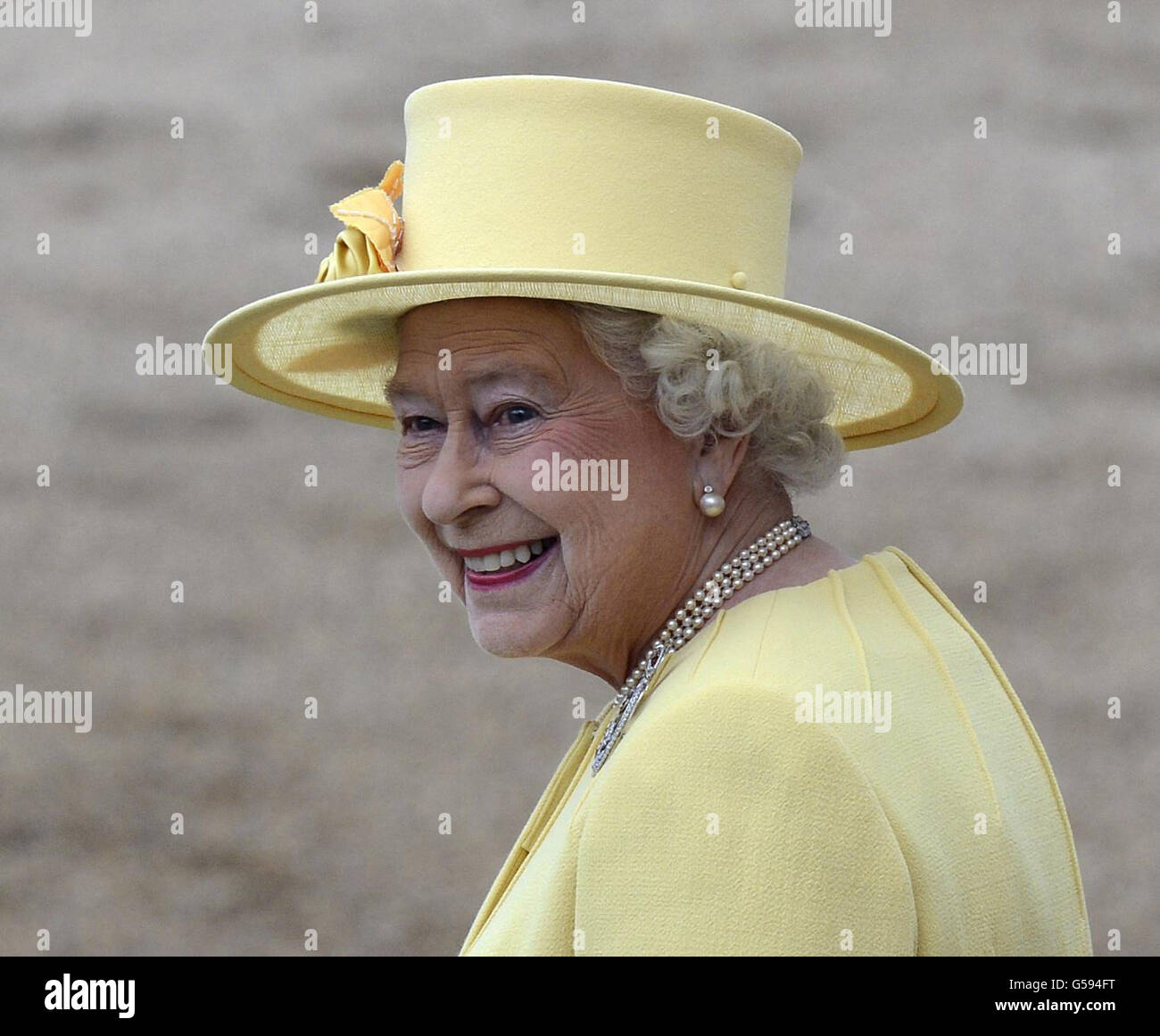 Queen Elizabeth II attends the Trooping the Colour parade at Horse ...