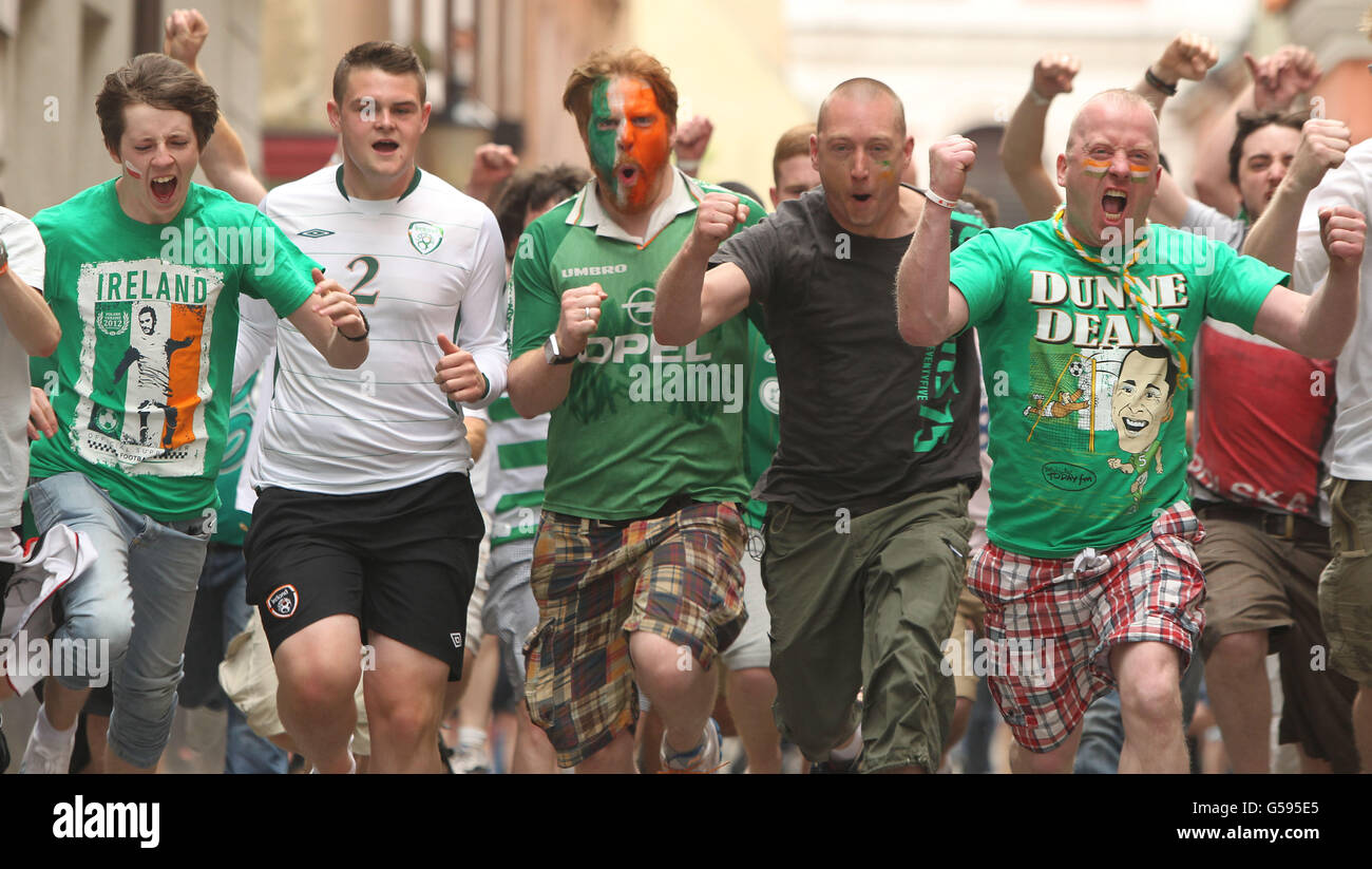 Irish football fans are drafted in as extras for the filming of the ...