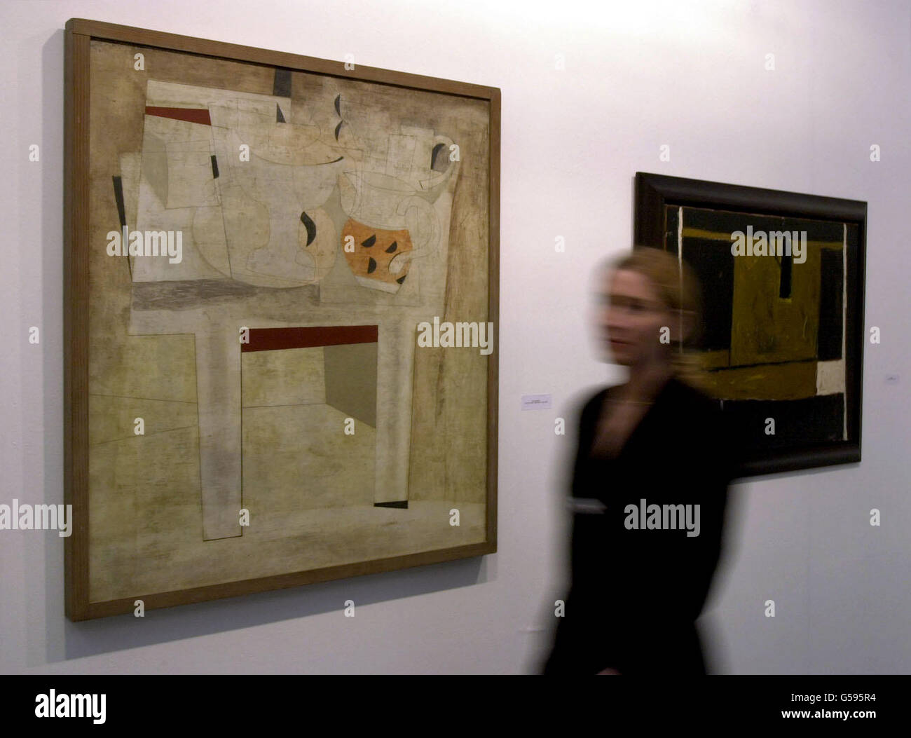 Ben Nicholson's 'Can Not Under A Table' (left) hangs during the preview ...