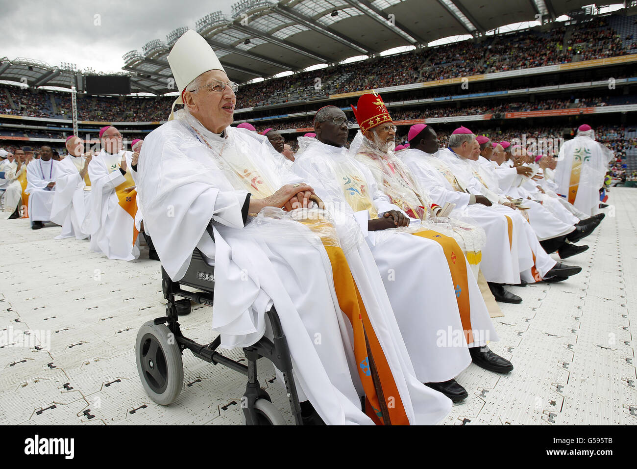 Cardinal Desmond Connell joins priests and pilgrims inside Croke Park ...
