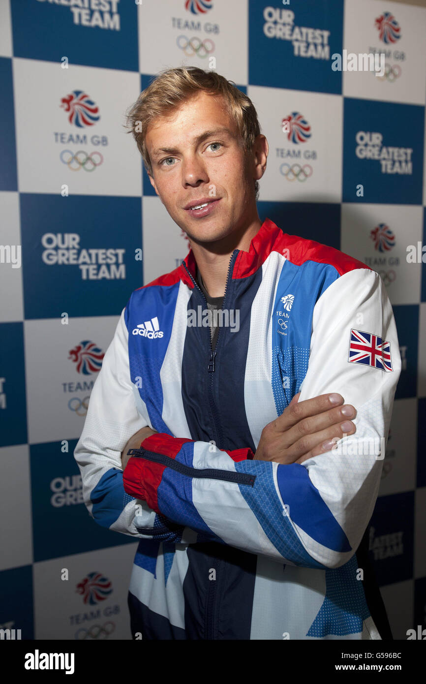 Team GB rowing member Rob Williams during the London 2012 kitting out ...