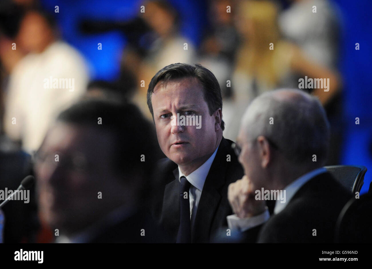 Prime Minister David Cameron attends the first working session of the ...