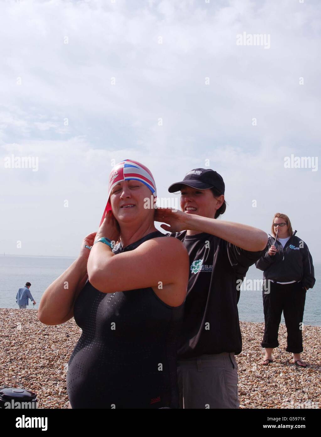 Anna Wardley preparing for her swim around Portsea Island starting at ...