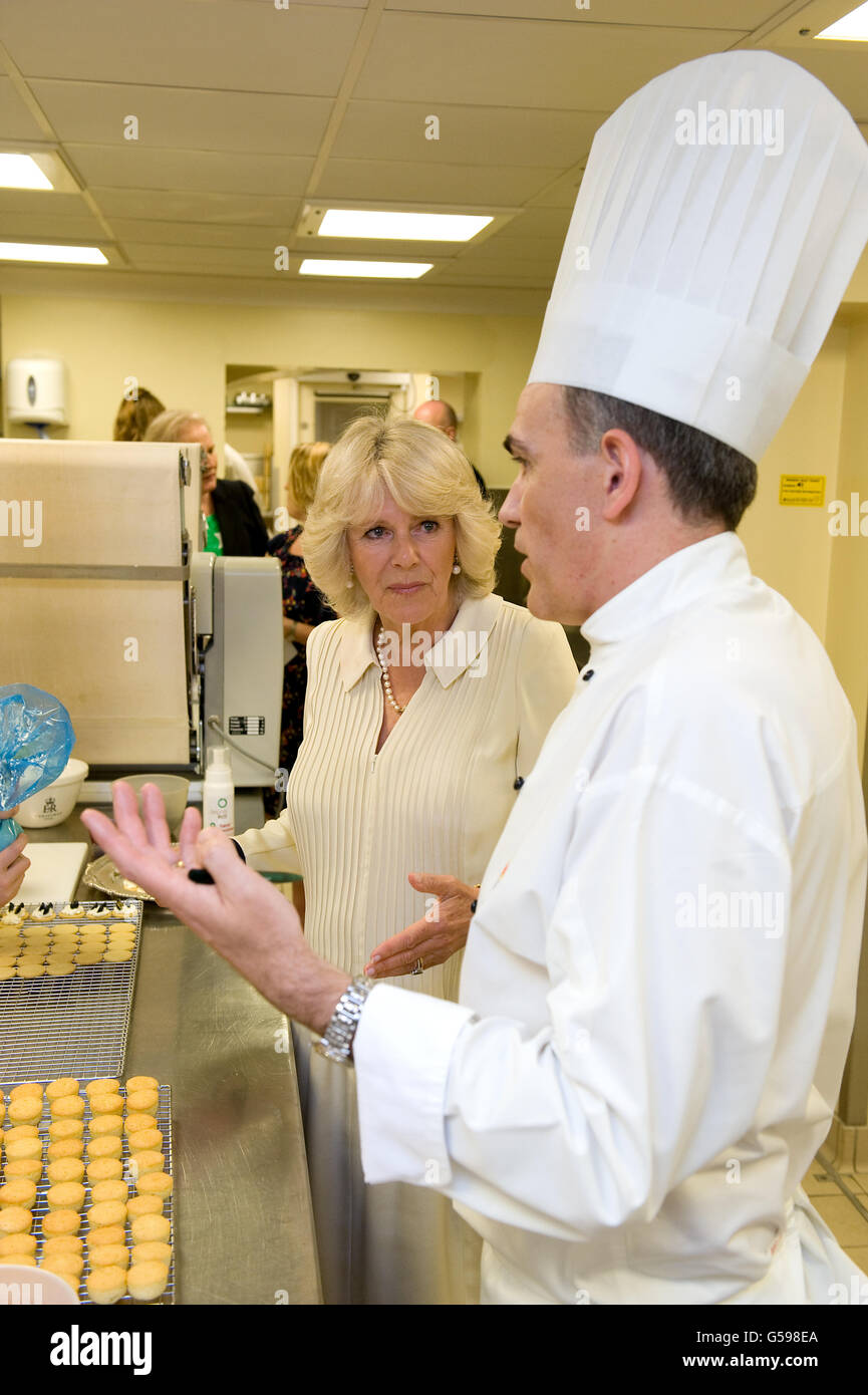 The Duchess of Cornwall in the kitchens at Buckingham Palace, in ...
