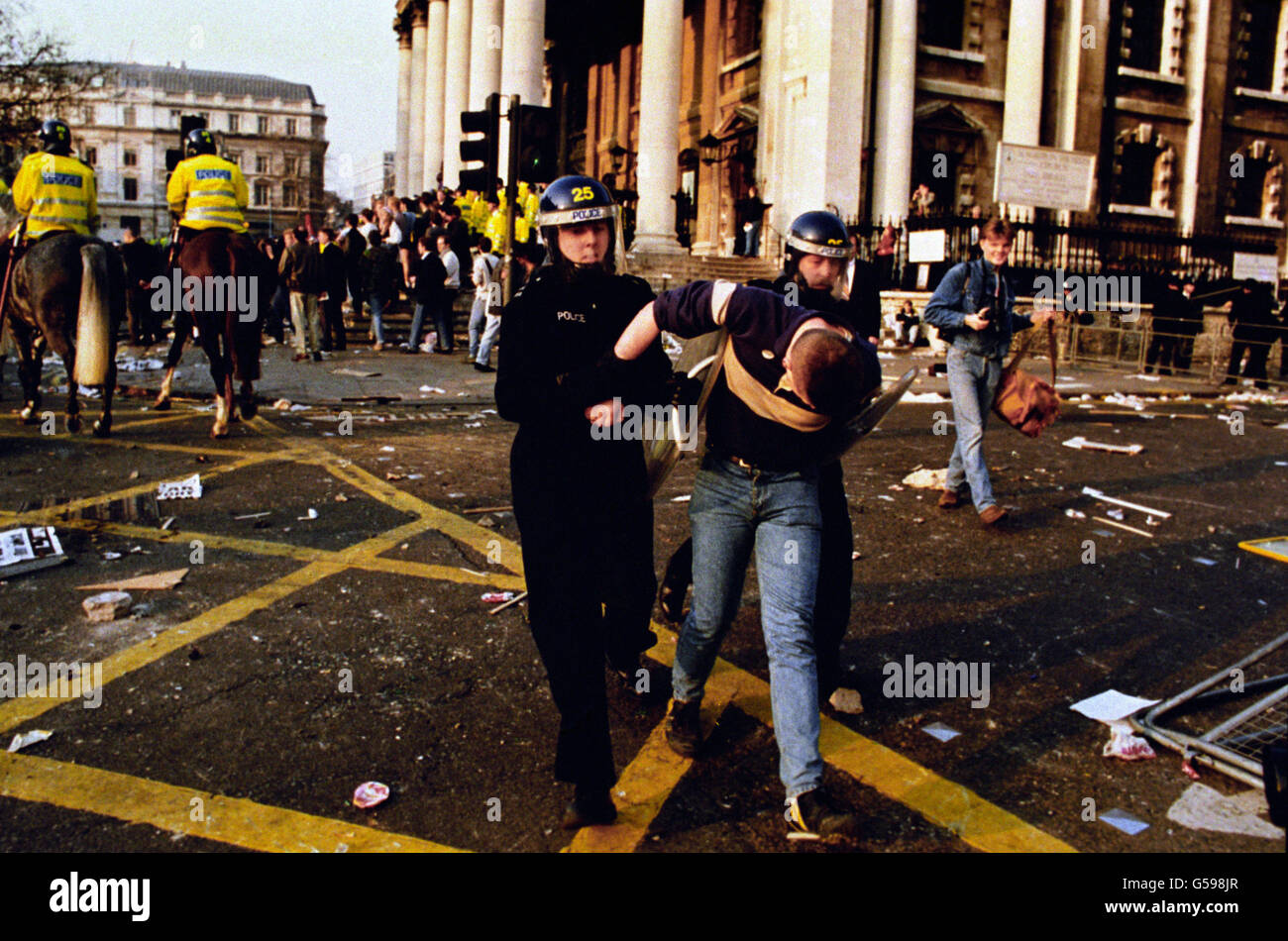 Politics - Poll Tax Riot - London Stock Photo - Alamy