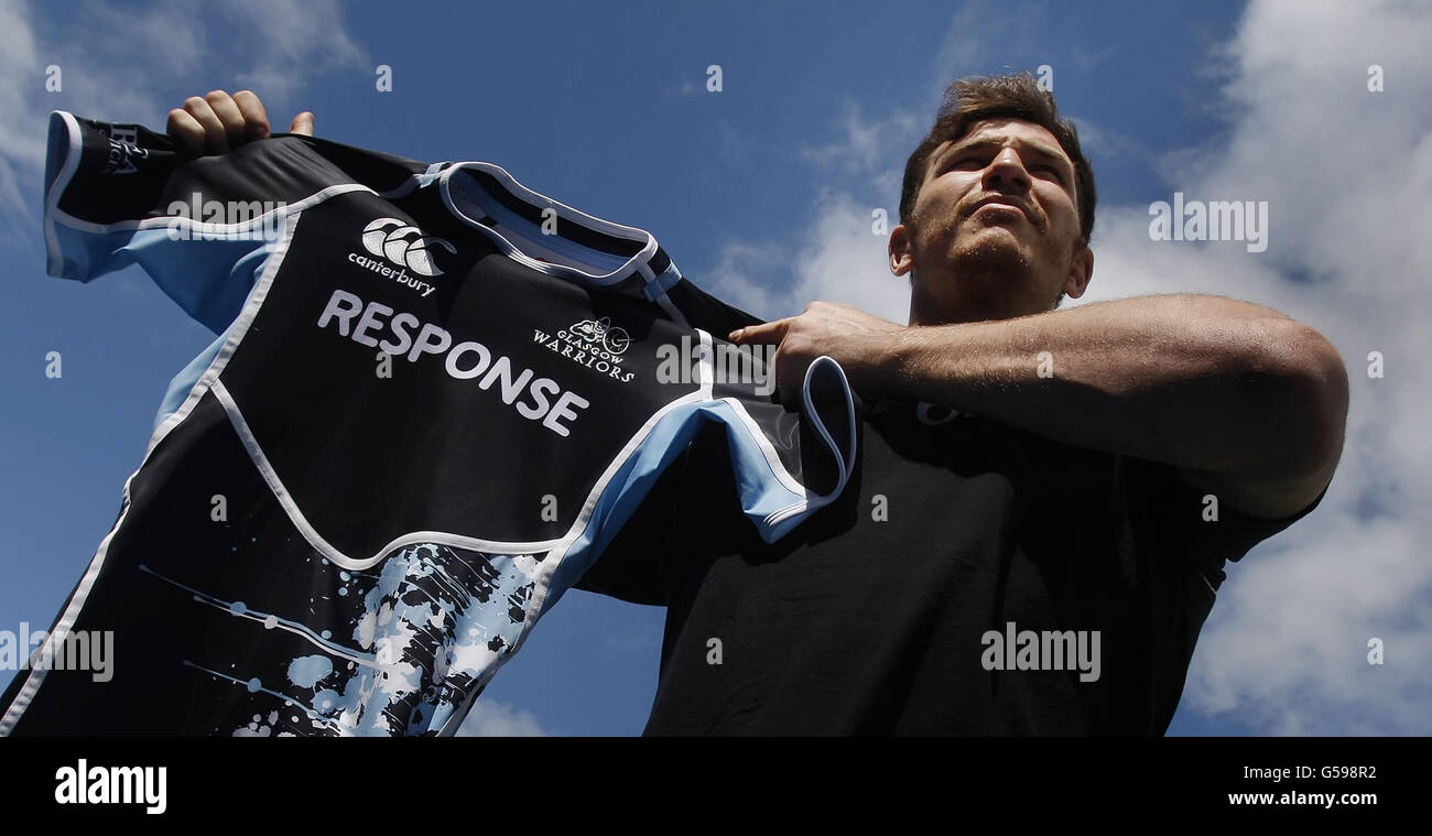 Glasgow Warriors signing Tim Swinson during a photocall at the ...