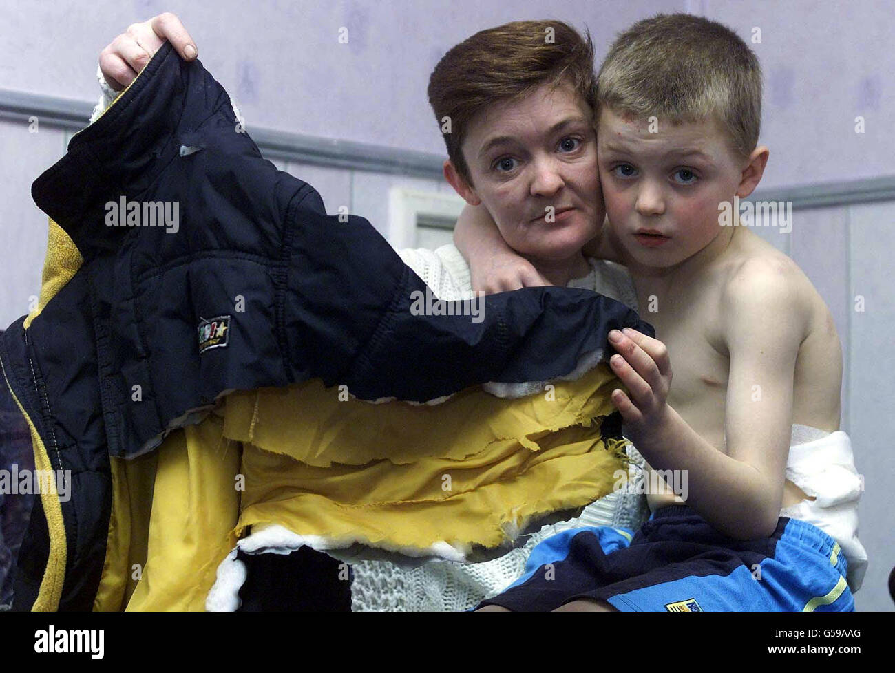 Eight-year-old Lee Hildreth with his mother Susan Brown at home in ...