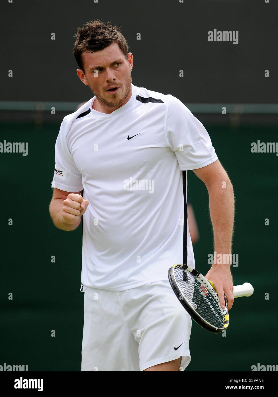 Great Britain's Josh Goodall celebrates against Slovenia's Grega Zemlja ...