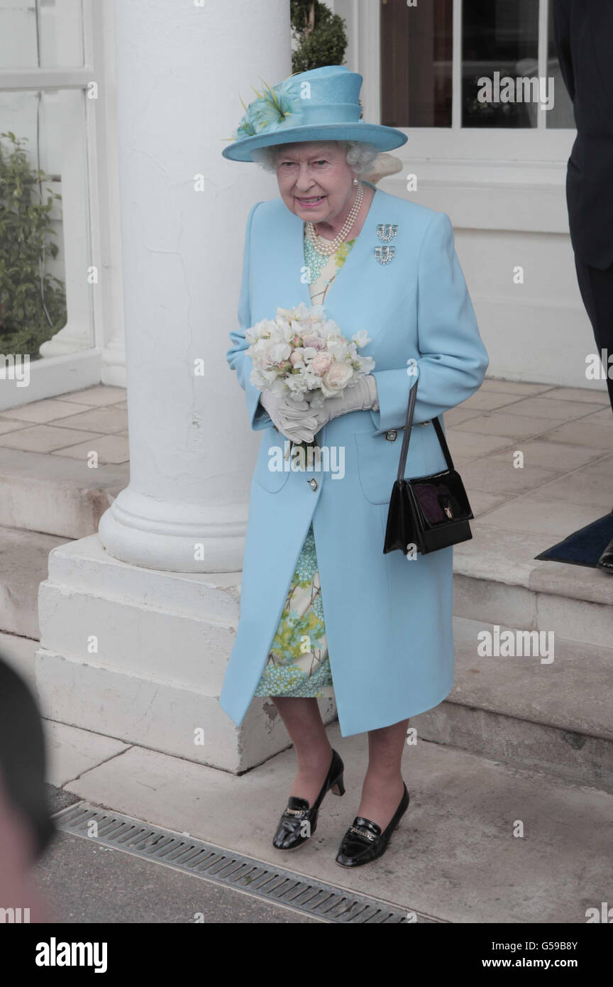 Queen Elizabeth II during a visit to the Henley Business school in ...