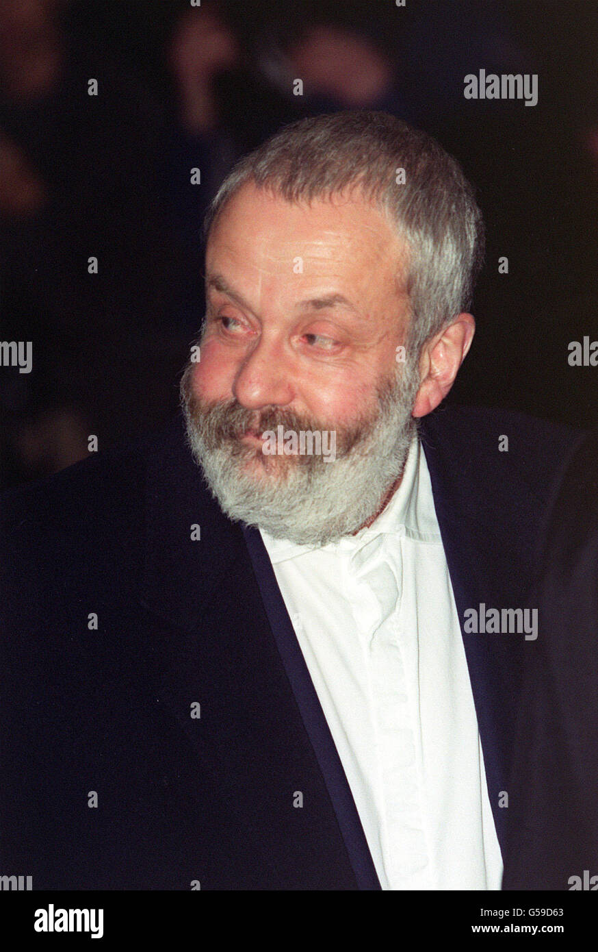 Film director Mike Leigh arriving at the Evening Standard Film Awards ...