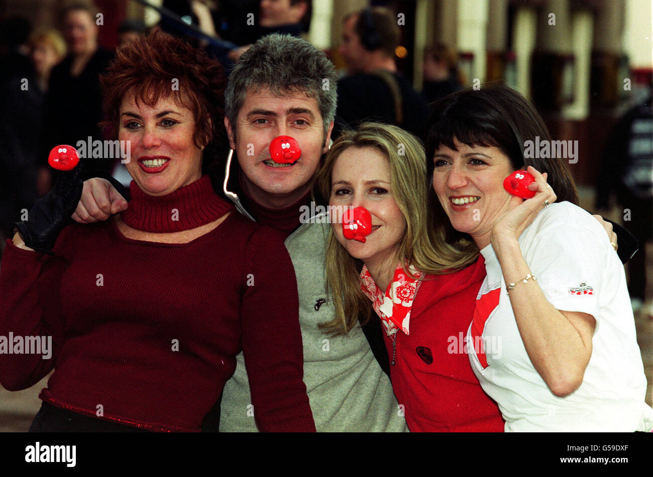 Red nose launch celebs pose with red noses hi-res stock photography and ...