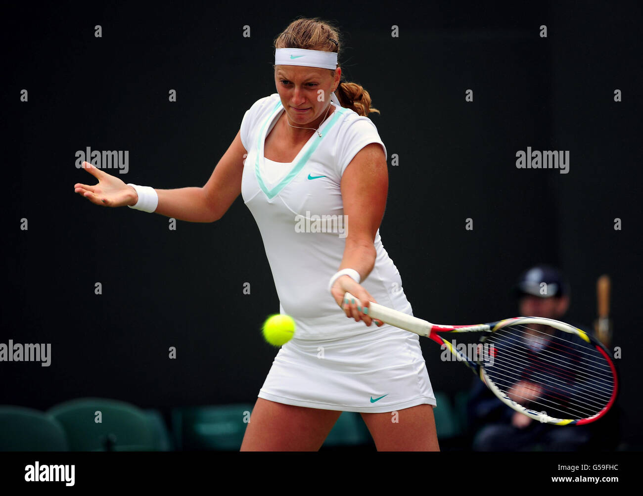 Czech Republic's Petra Kvitova in action against Italy's Francesca ...