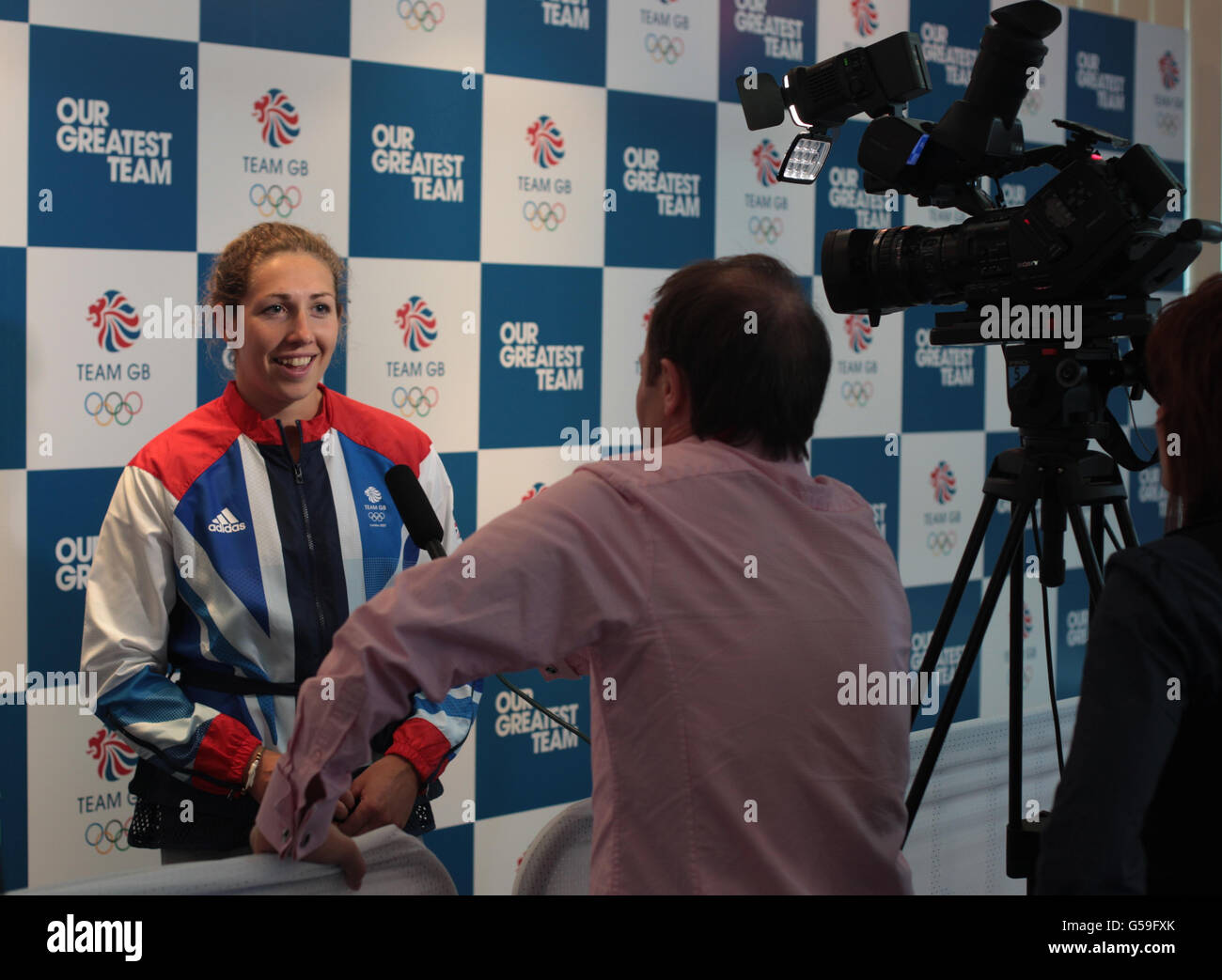 Great Britain's Canoe Sprinter Jessica Walker talks to the media during ...