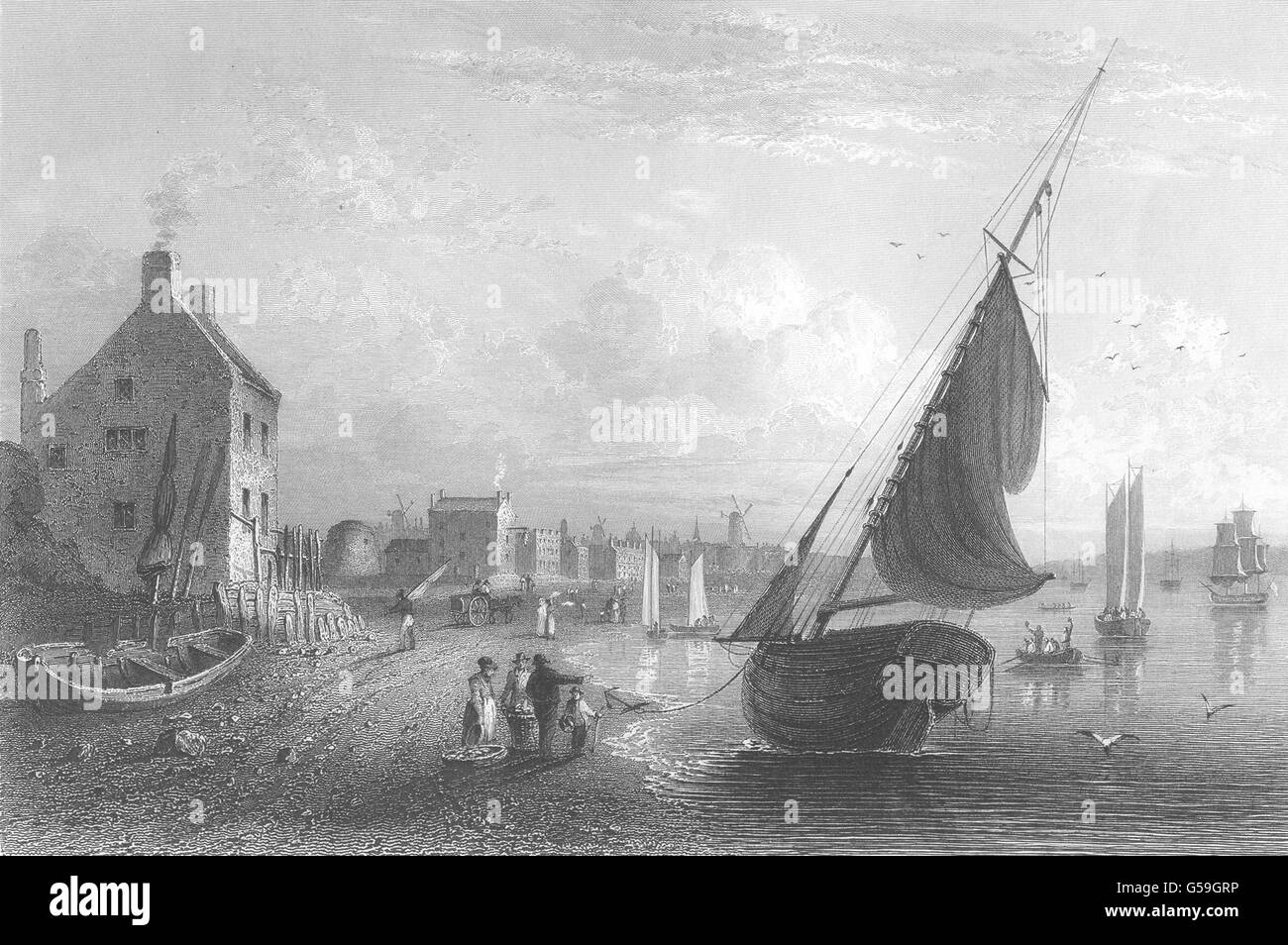 LIVERPOOL: Fisher. The Ancient Washing- Gate, Liverpool, antique print ...