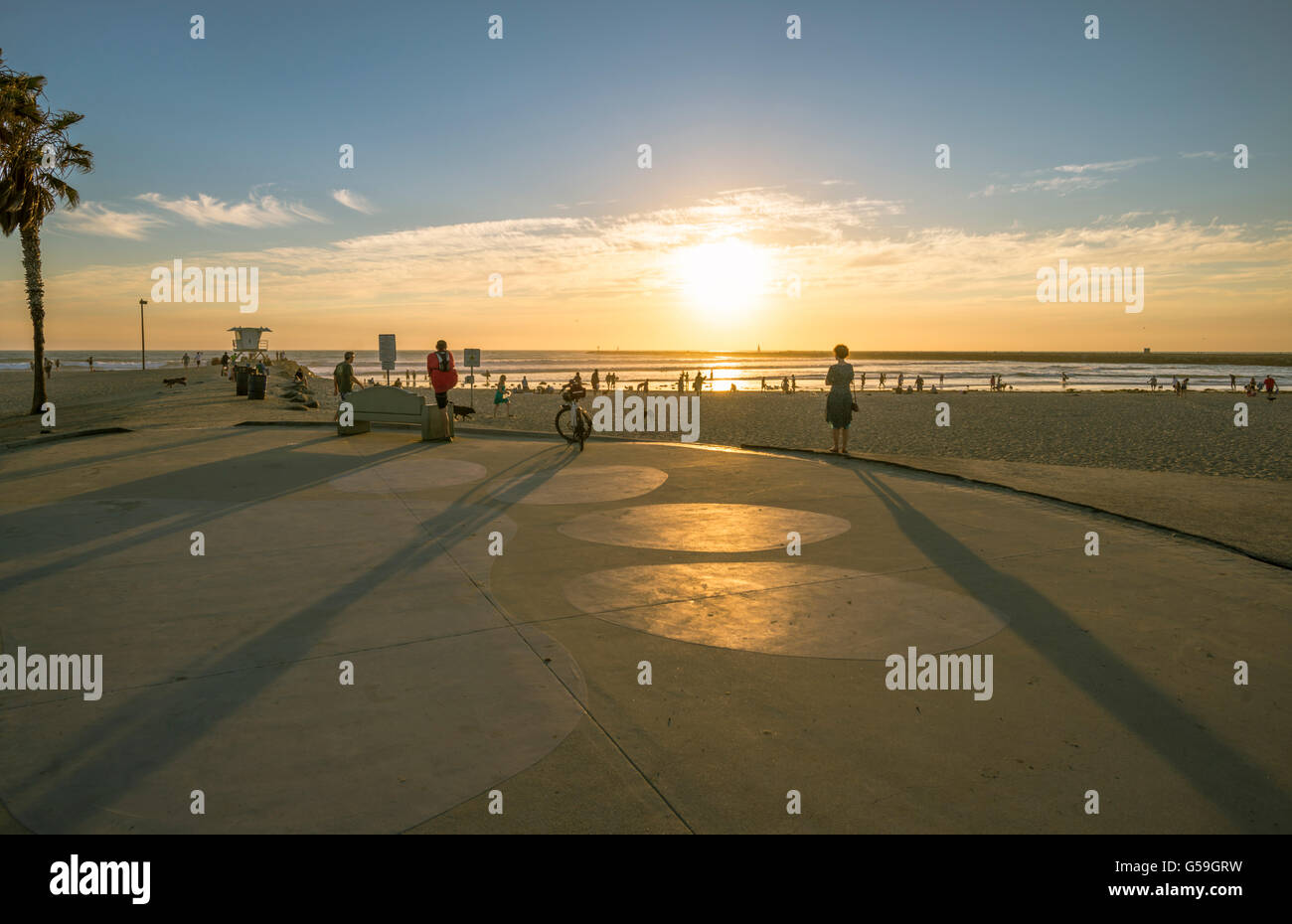 Sunset viewed from Dog Beach in Ocean Beach. San Diego, California ...