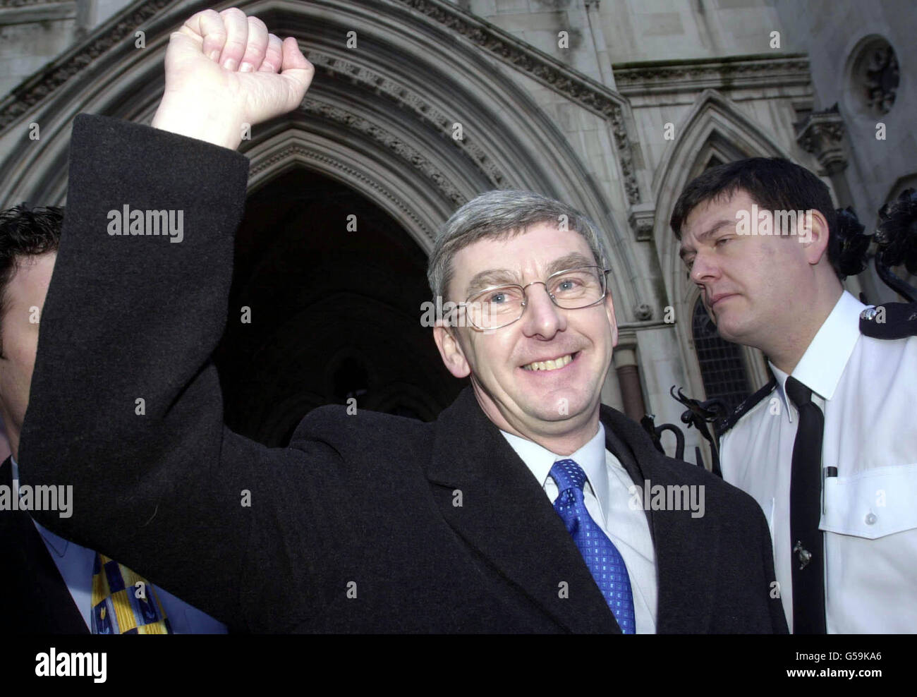 Don Hale, Editor of the Matlock Mercury celebrates the release on bail ...