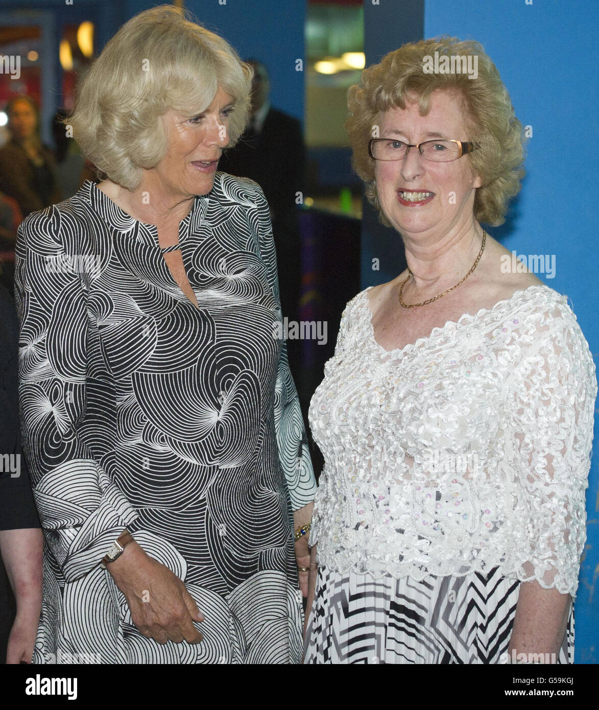 The Duchess of Cornwall with Alice Hanrahan (right) at the Queensway ...