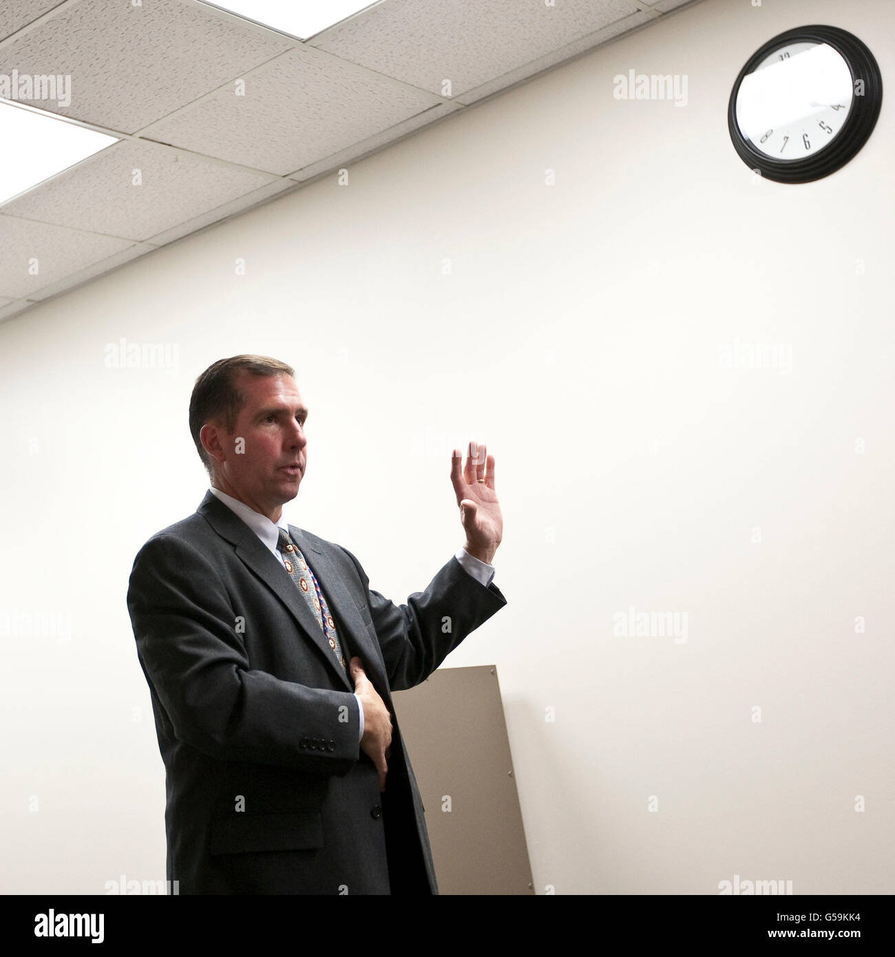 Supervisory Special Agent Richard Schott demonstrates a potentially ...