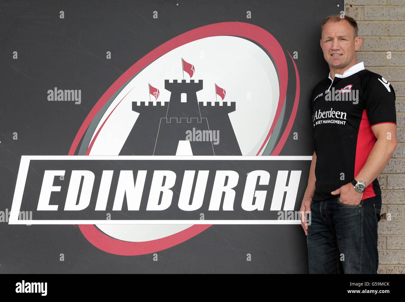 Rugby union edinburgh photocall neil back murrayfield stadium hi-res ...