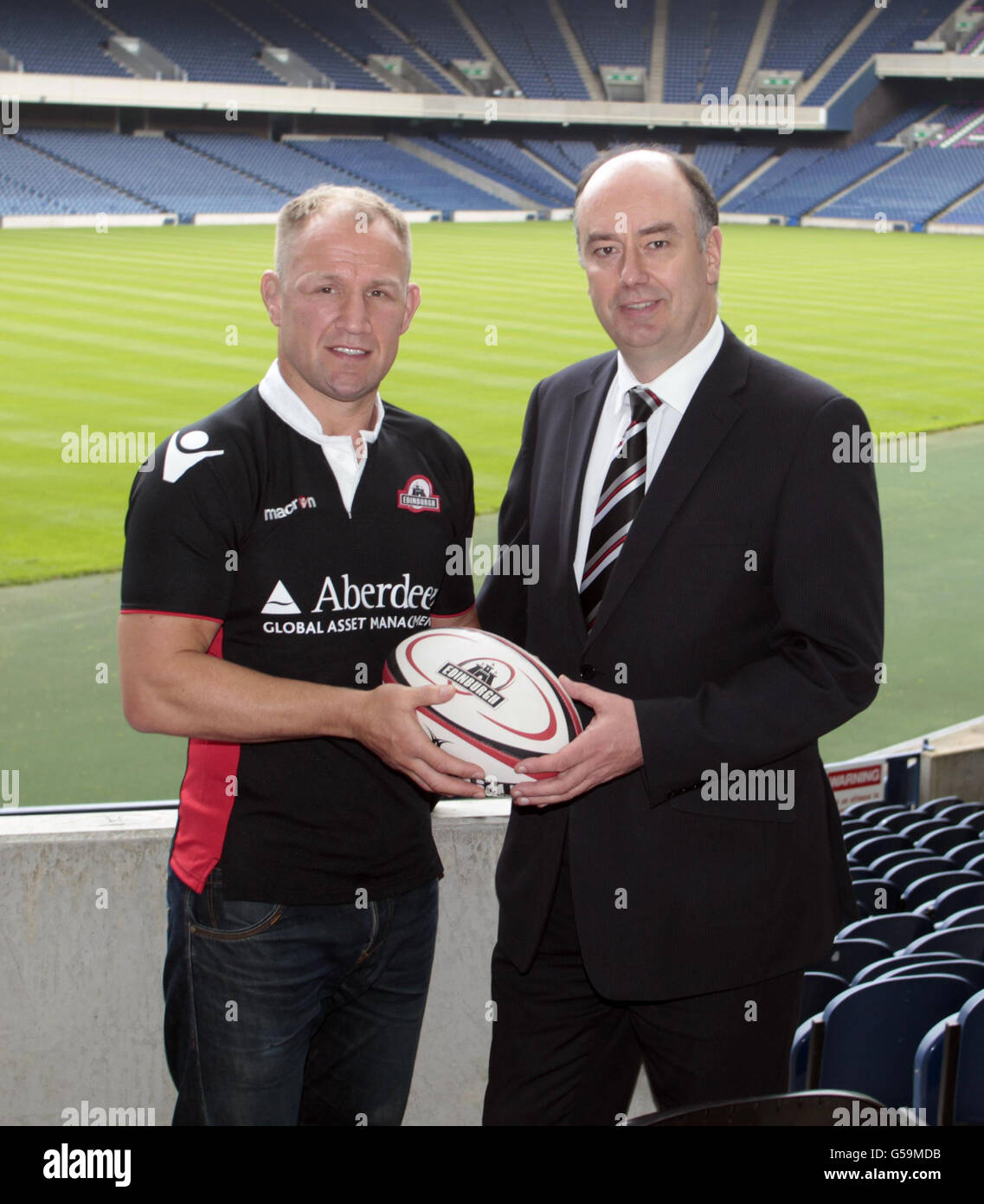 Rugby union edinburgh photocall neil back murrayfield stadium hi-res ...