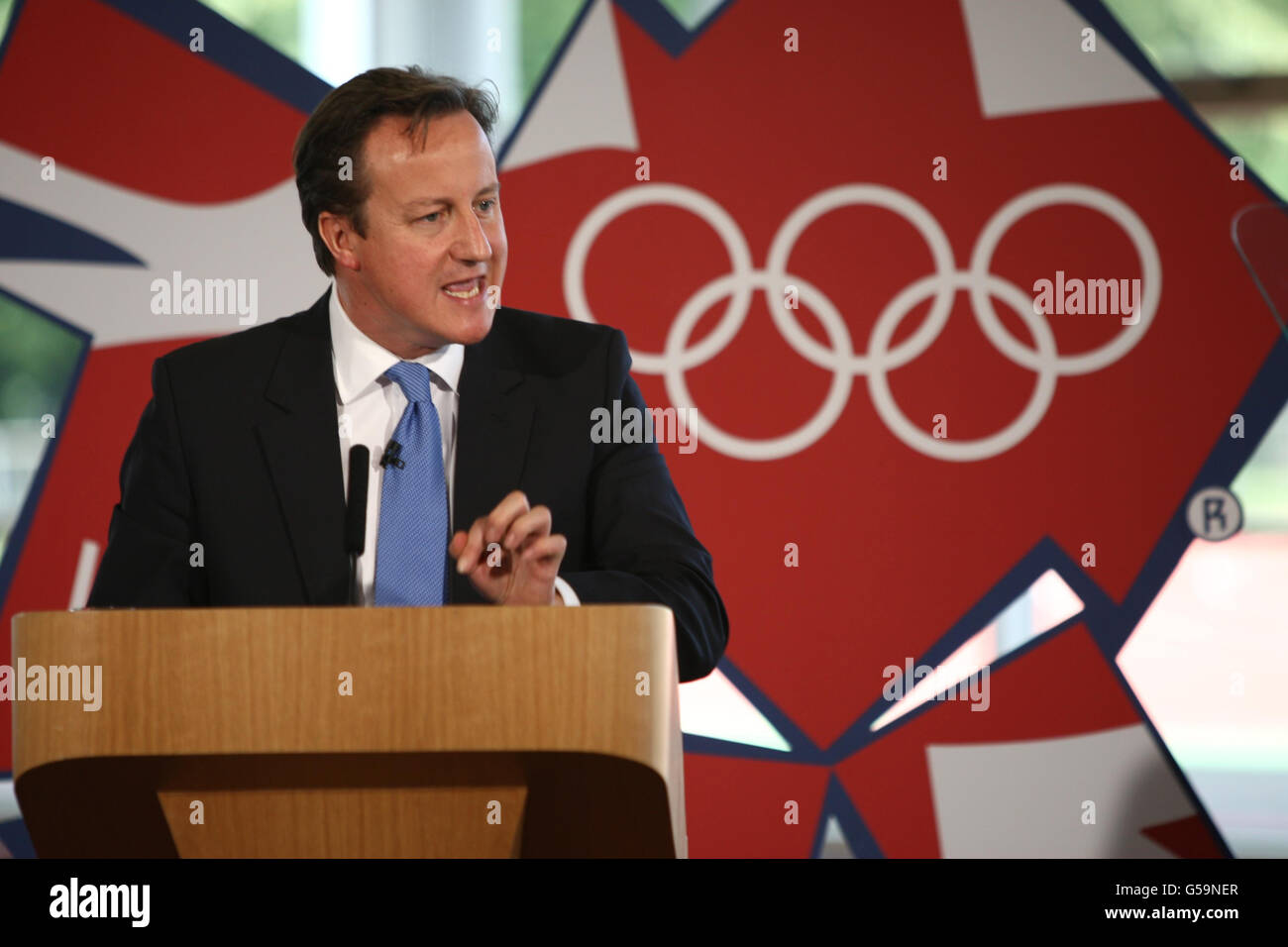 Cameron makes Olympics speech Stock Photo - Alamy