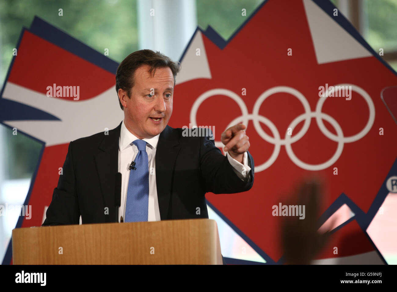 Cameron makes Olympics speech Stock Photo - Alamy